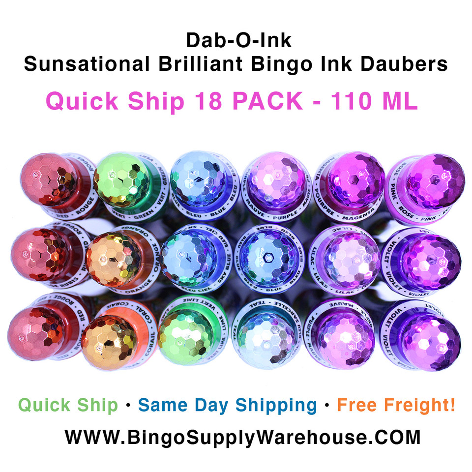 Dab-O-Ink Sunsational Brilliant Bingo Ink Daubers - Variety Color 18 ...