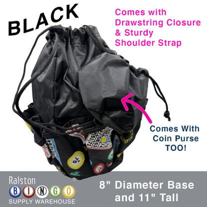 Large Bingo Bag & Coin Purse Set – 10 Dauber Pockets - Drawstring ...