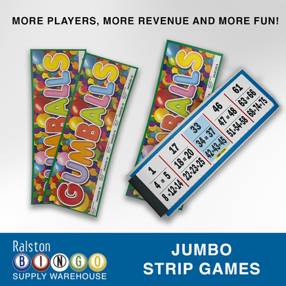 GUMBALL 5 STRIP JUMBO TICKETS - Bingo Supply Warehouse