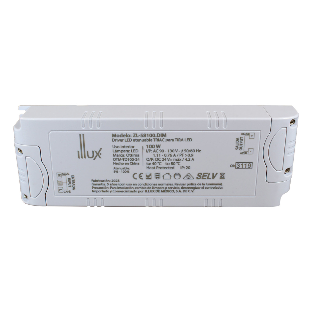 The Collection ZL-58100.DIM Driver LED TRIAC Atenuable 100W AC 90-130V ...