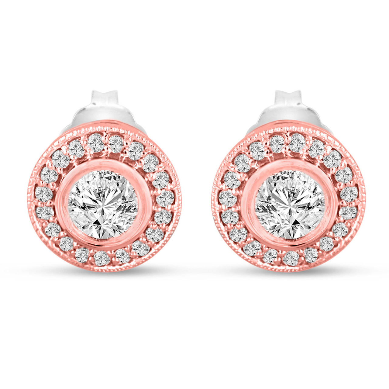 Pink halo earrings store