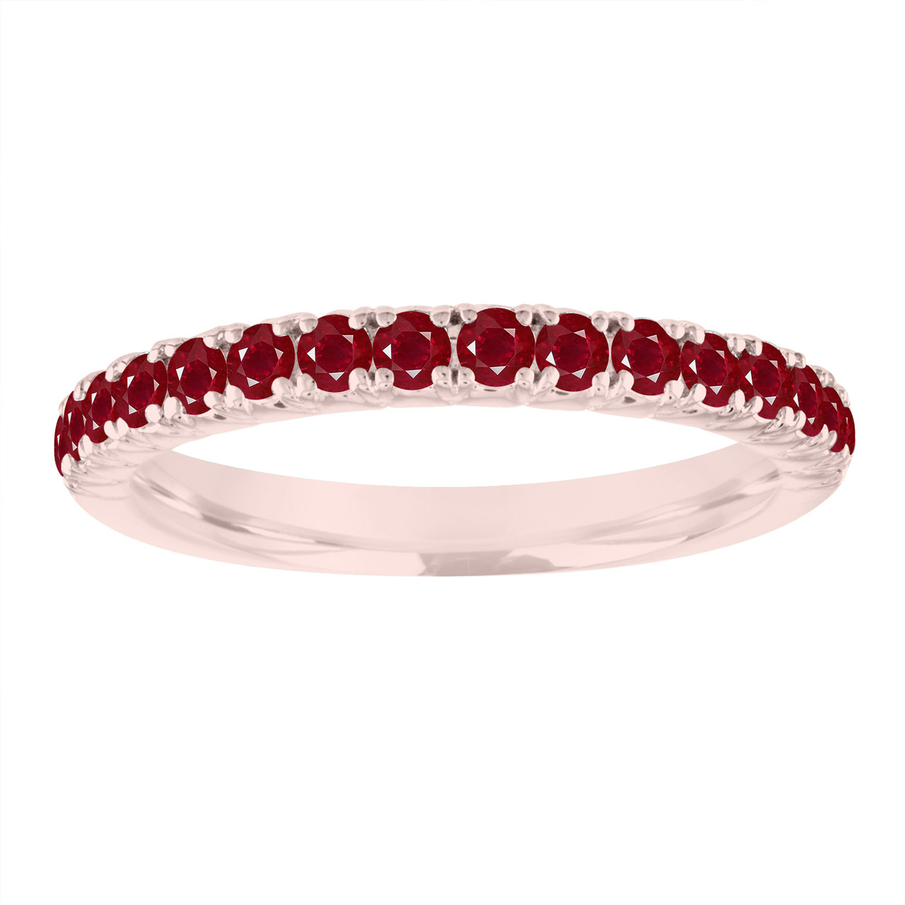 Ruby Wedding Band, Ruby Wedding Ring, Red Ruby Anniversary Ring ...