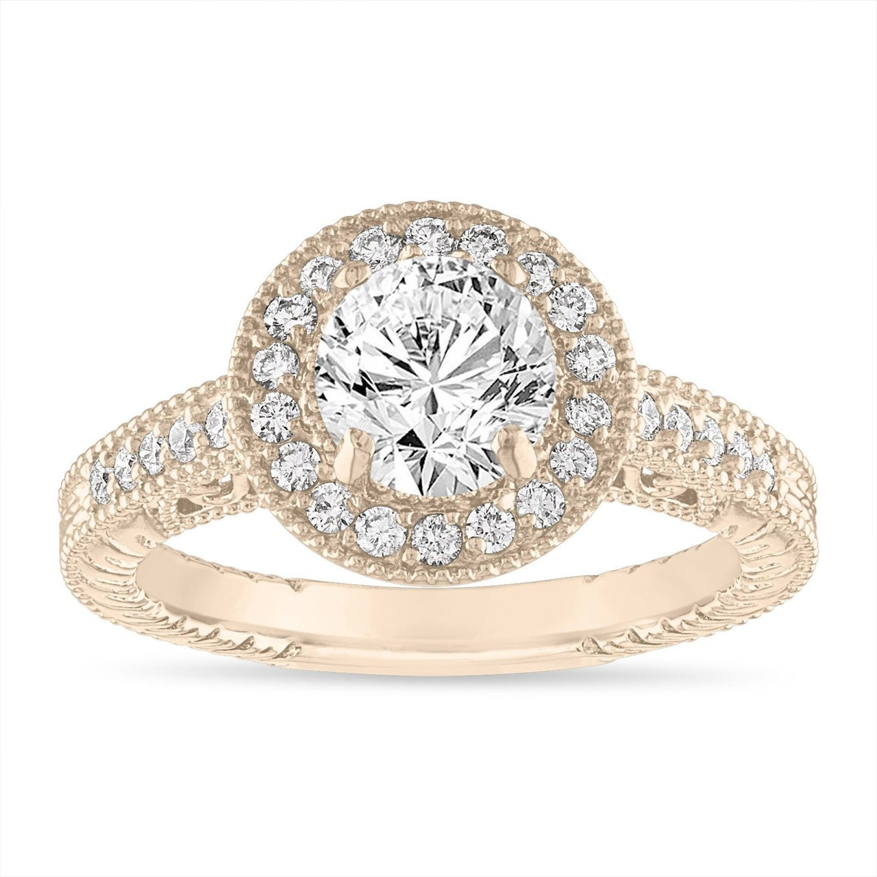 Diamond Engagement Ring Vintage, Scroll Detailing 1.29 Carat GIA ...