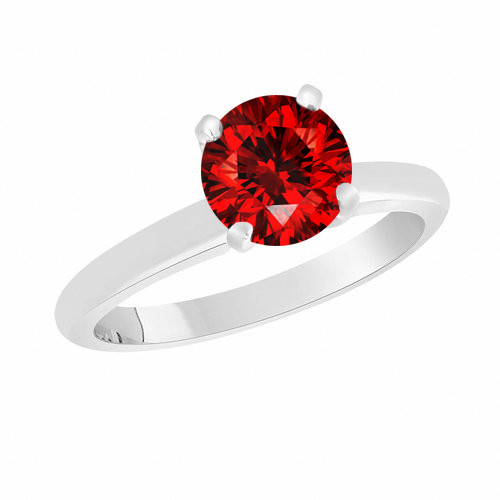 Fancy Red Diamond Engagement Ring 0.81 Carat 14K Black Gold Handmade ...