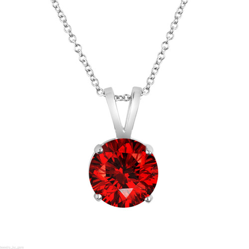 Platinum Red Diamond Solitaire Pendant Necklace, Anniversary Gift ...