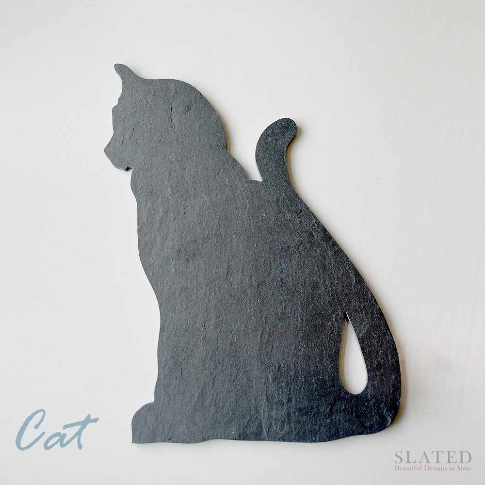 Cat shaped slate - Slated - Beautiful Slate Gifts