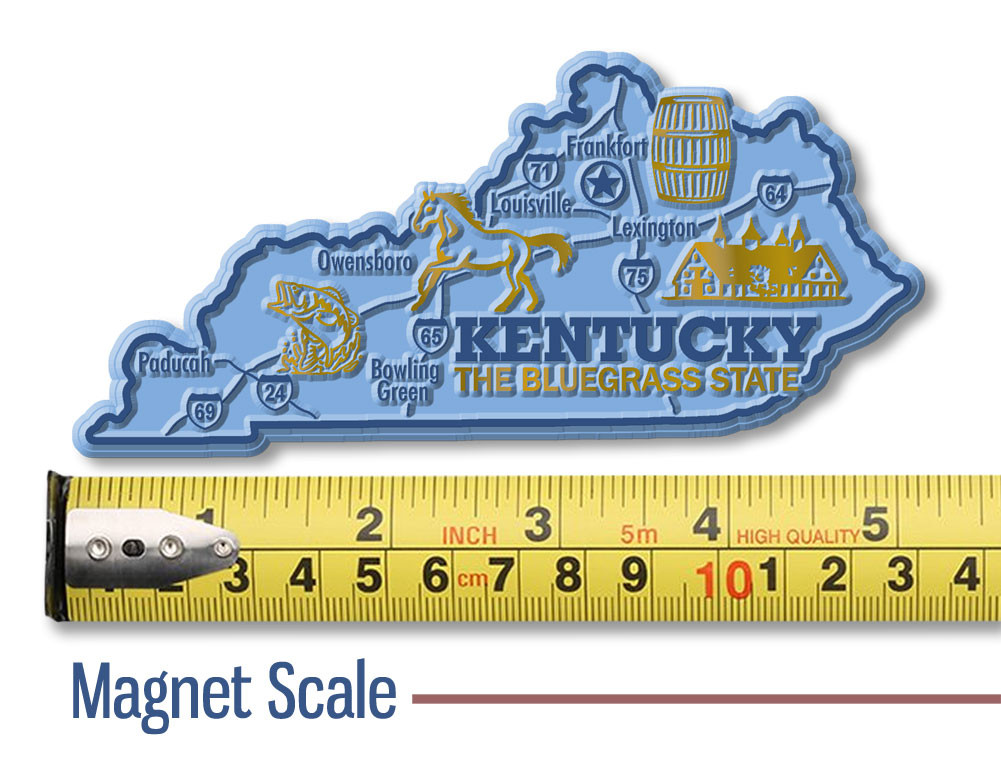 Kentucky Giant State Map Magnet - ClassicMagnets.com