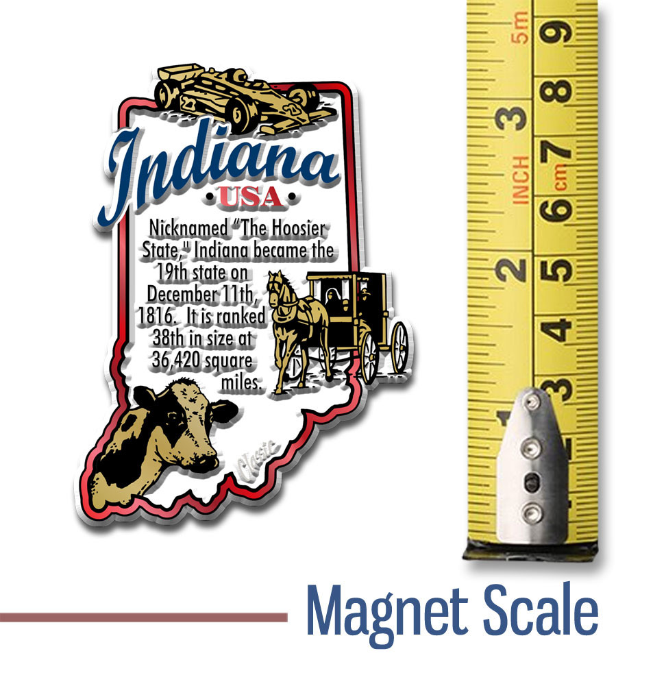 Indiana Information Map Magnet - ClassicMagnets.com