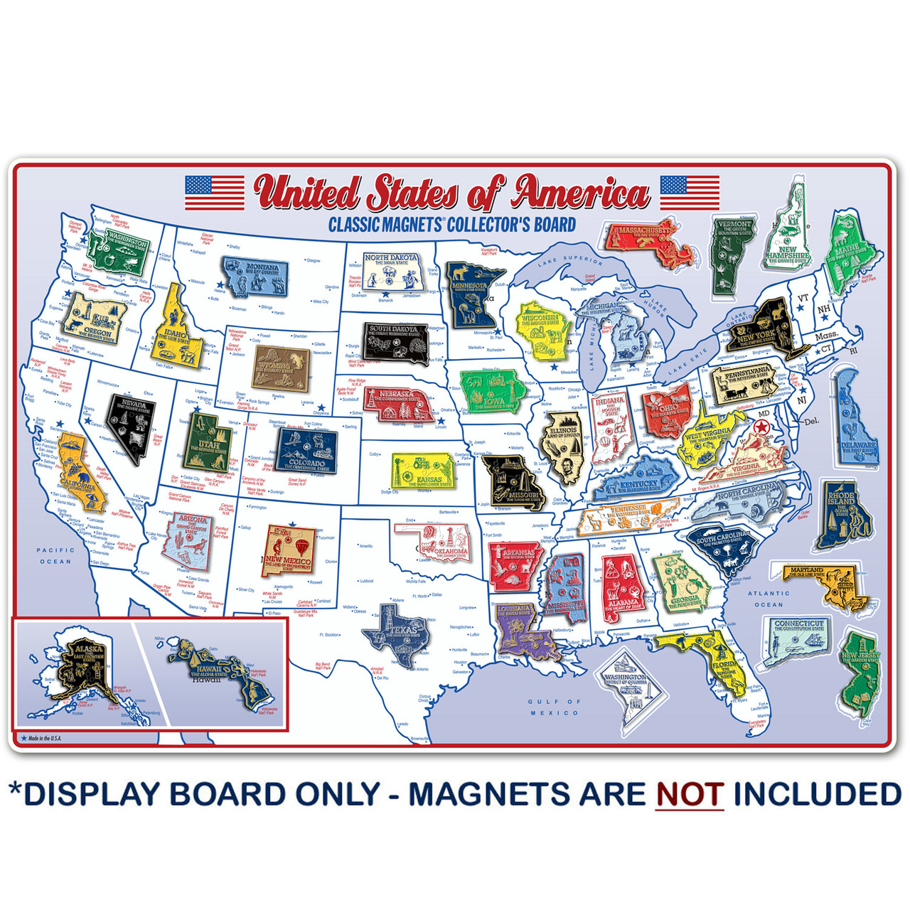 State Magnet Collector's Map Board by ClassicMagnets.com
