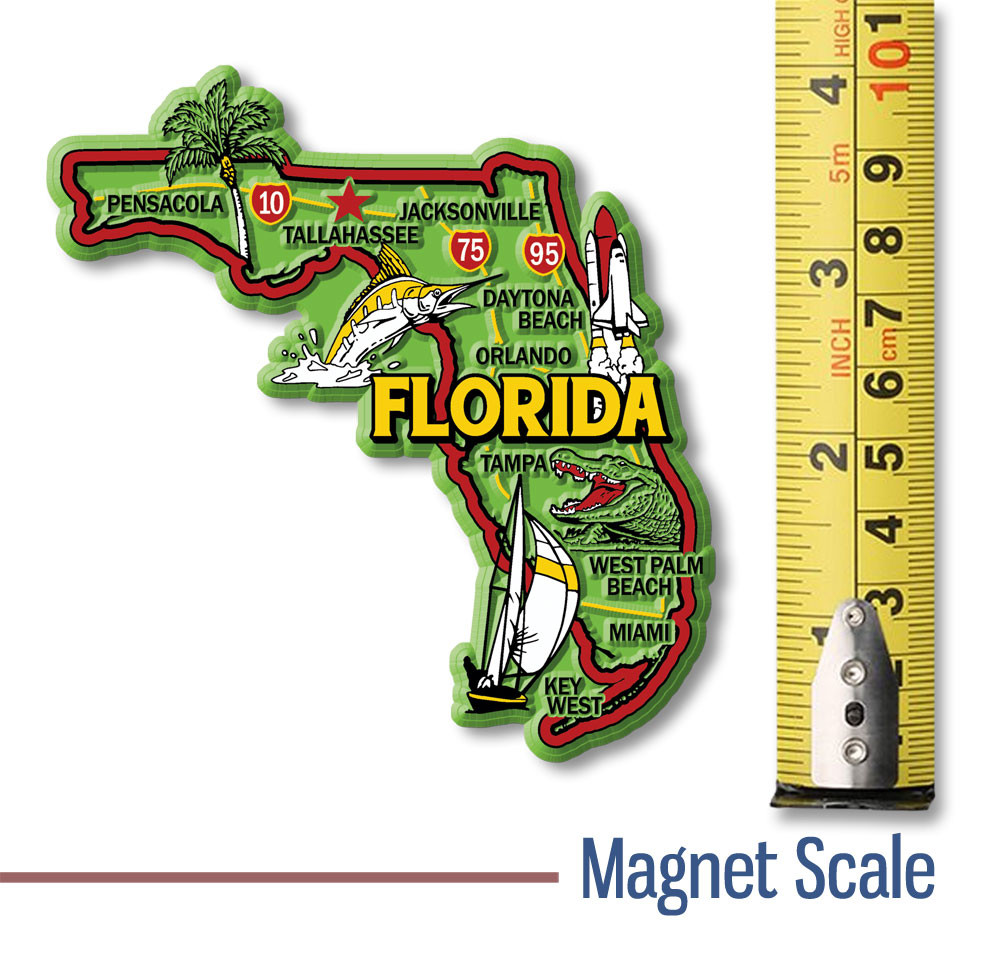 Florida Colorful State Map Magnet - ClassicMagnets.com