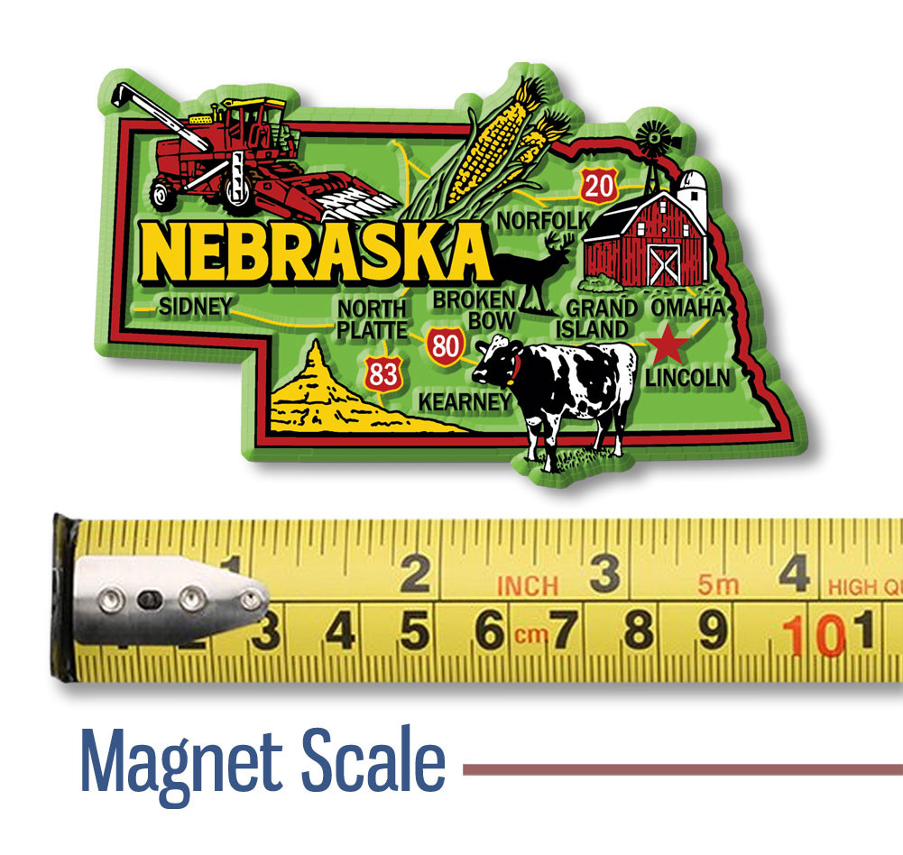 Nebraska Colorful State Map Magnet - ClassicMagnets.com