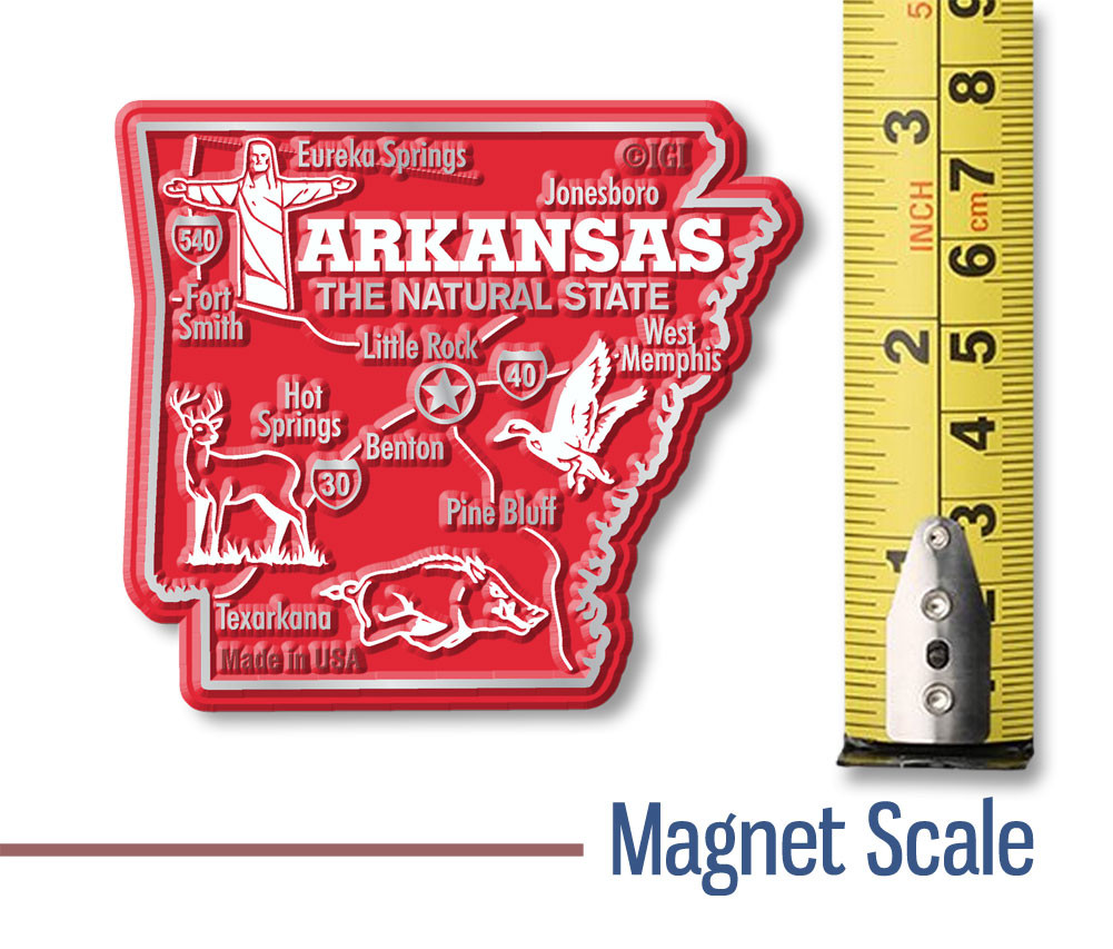 Arkansas Giant State Map Magnet - ClassicMagnets.com