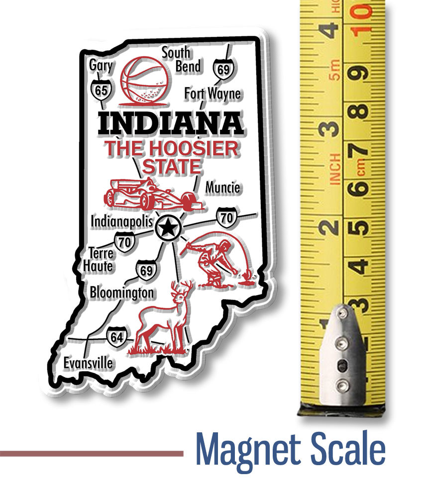 Indiana Giant State Map Magnet - ClassicMagnets.com