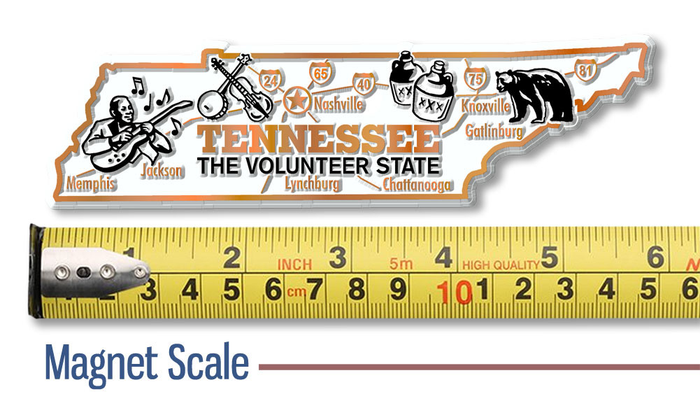 Tennessee Giant State Map Magnet - ClassicMagnets.com