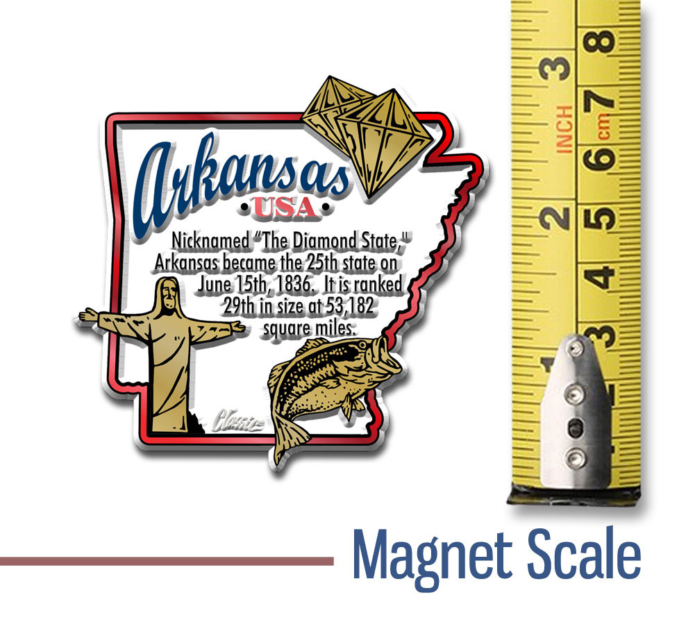 Arkansas Information Map Magnet - ClassicMagnets.com