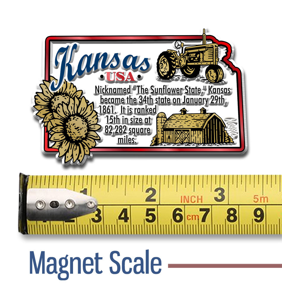Kansas Information Map Magnet - ClassicMagnets.com