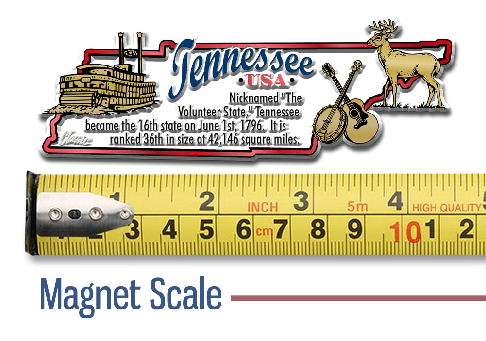 Tennessee Information Map Magnet - ClassicMagnets.com