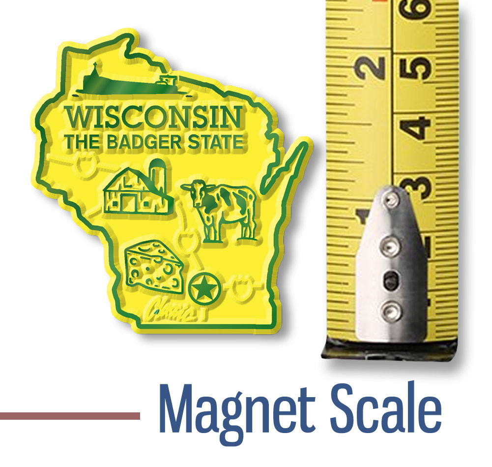 Wisconsin Map Magnet - ClassicMagnets.com