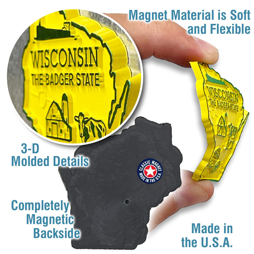 Wisconsin Map Magnet - ClassicMagnets.com