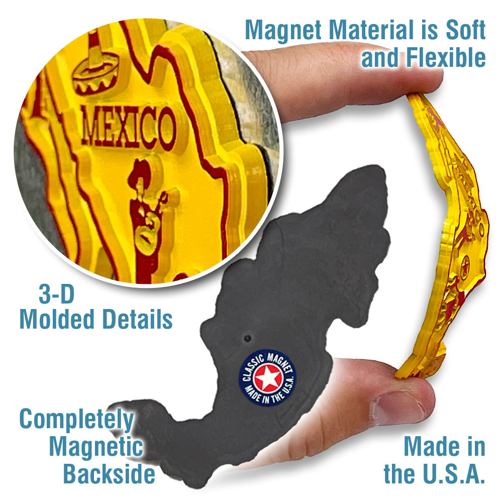 Mexico Map Magnet - ClassicMagnets.com
