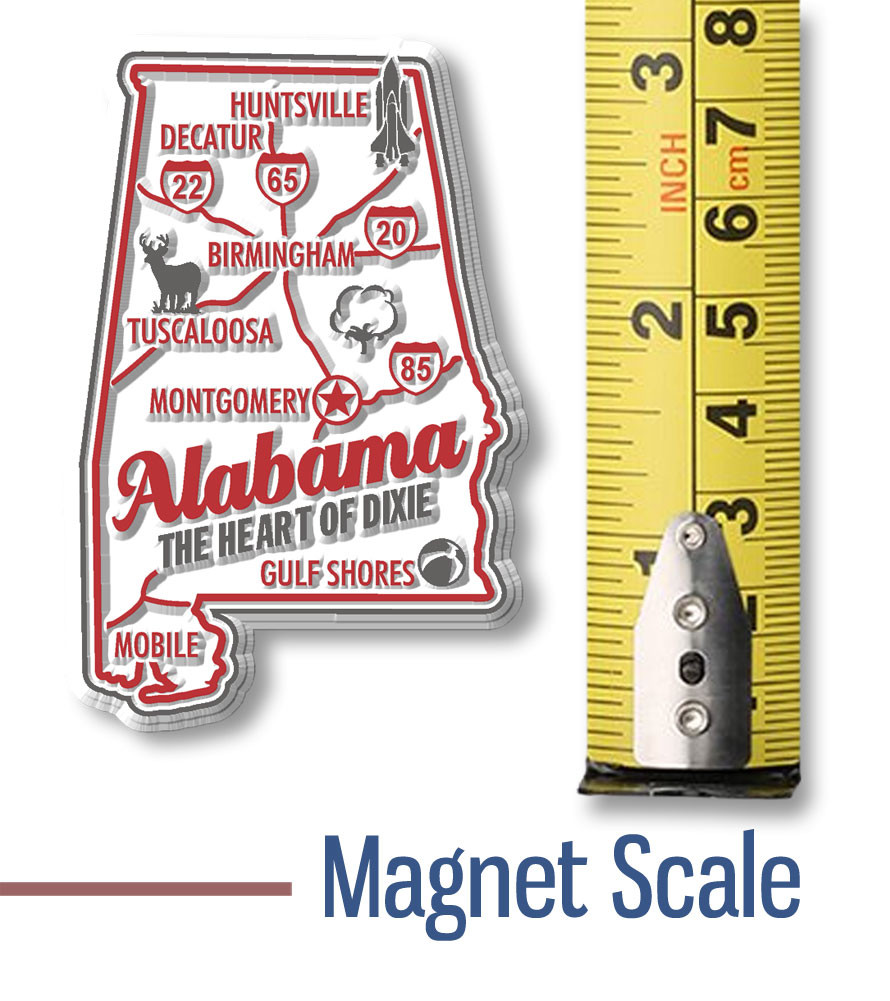 Alabama Premium Map Magnet - ClassicMagnets.com