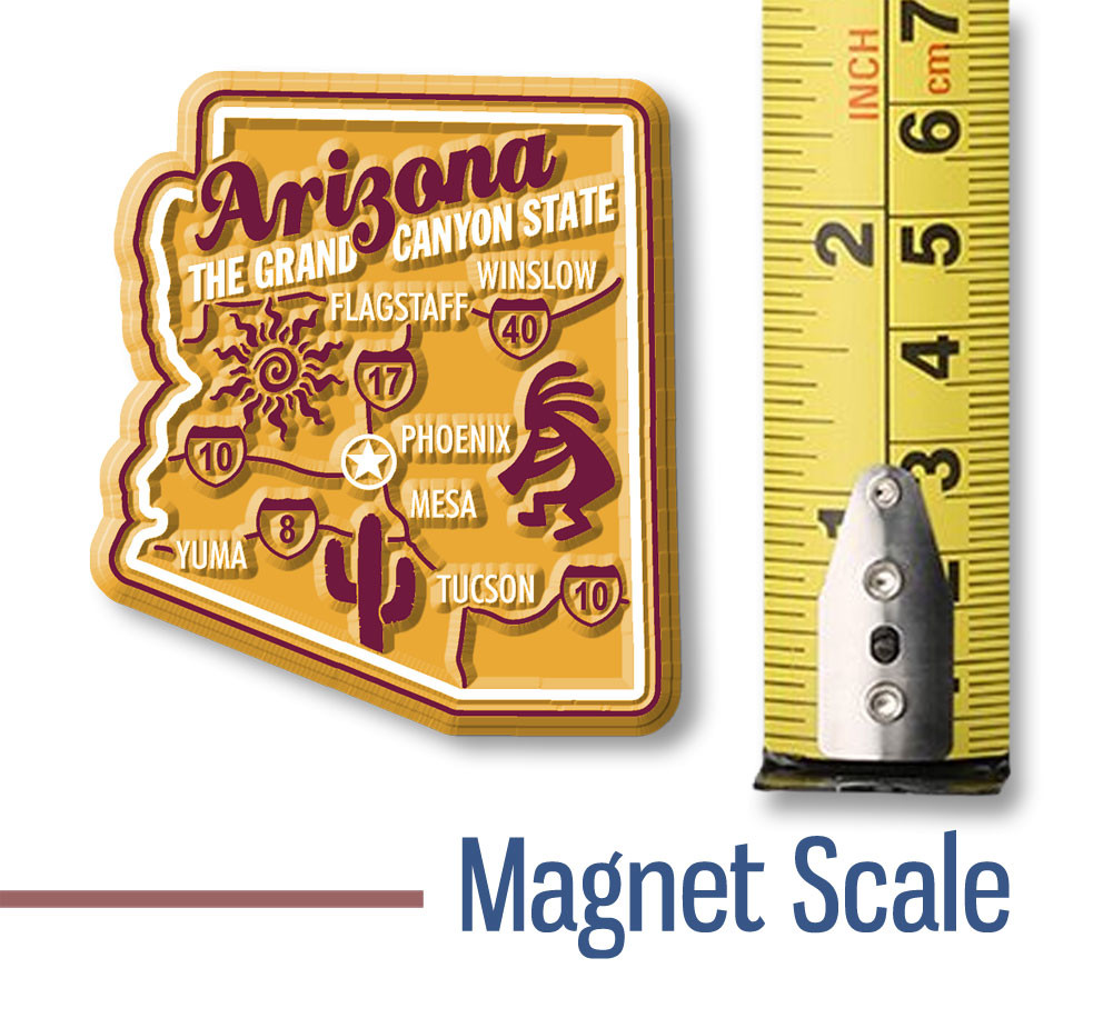 Arizona State Premium Map Magnet - ClassicMagnets.com