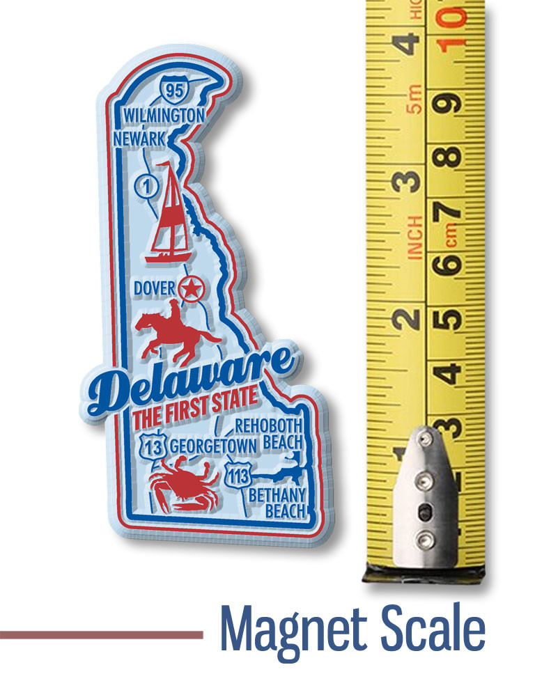 Delaware Premium Map Magnet - ClassicMagnets.com