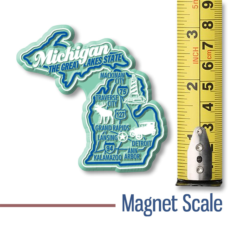 Michigan Premium Map Magnet - ClassicMagnets.com