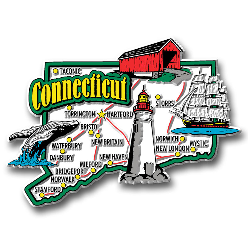 Connecticut State Jumbo Magnet by ClassicMagnets.com