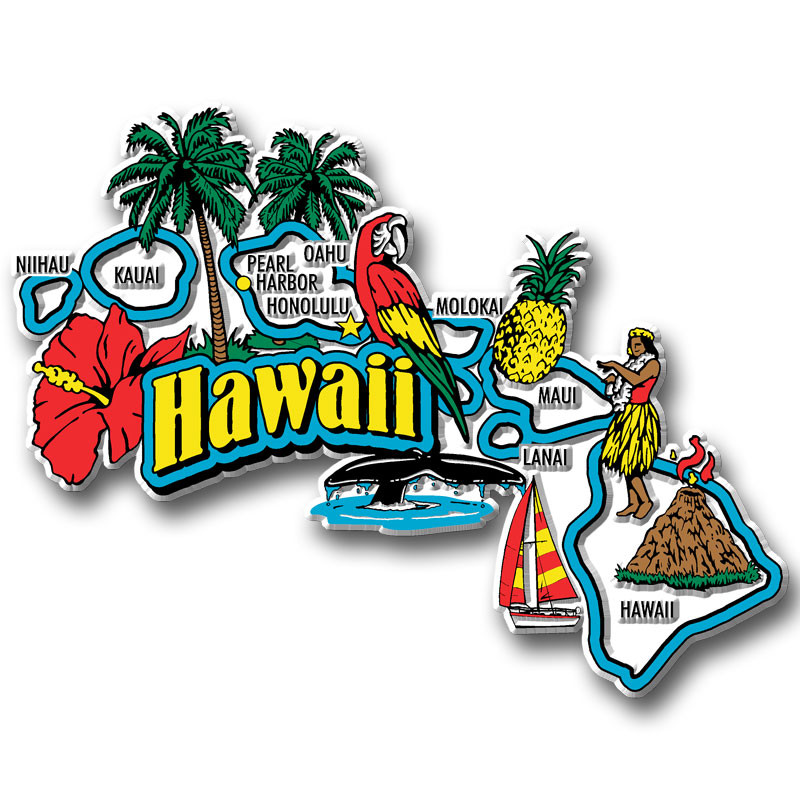 Hawaii State Jumbo Magnet by ClassicMagnets.com