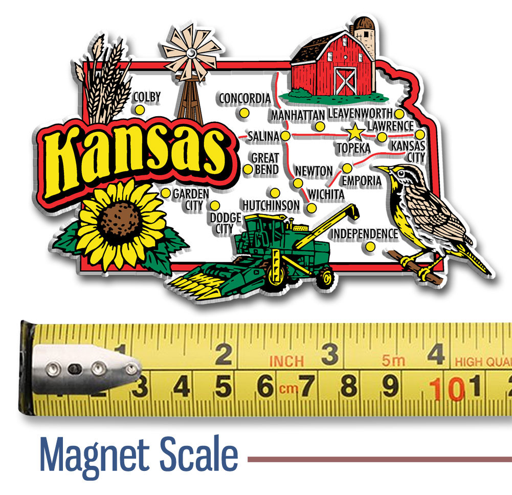 Kansas Six-Piece State Magnet Set - ClassicMagnets.com