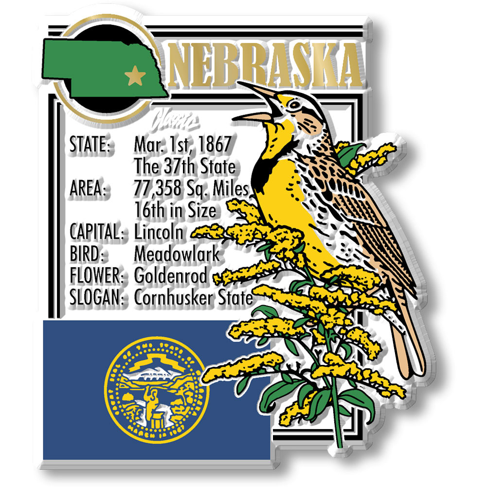 Nebraska Six-Piece State Magnet Set - ClassicMagnets.com
