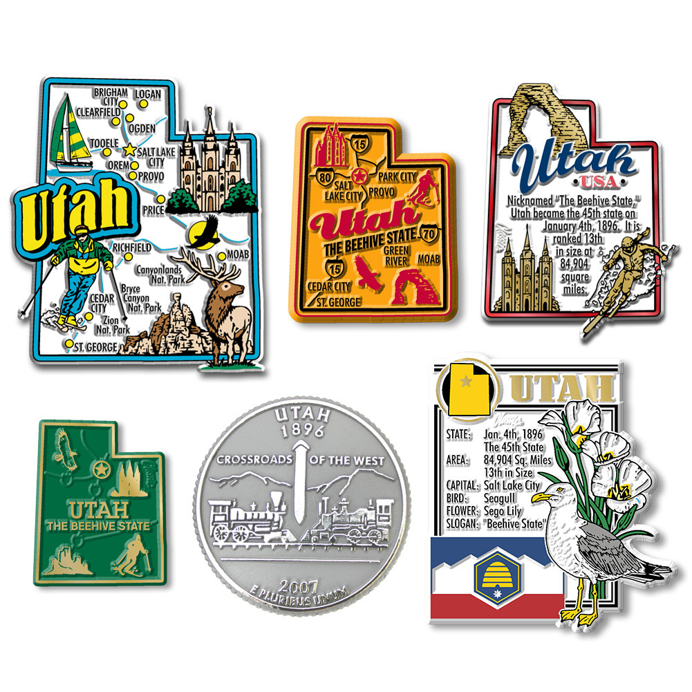 Utah Six-Piece State Magnet Set - ClassicMagnets.com