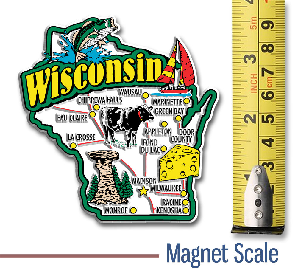 Wisconsin Six-Piece State Magnet Set - ClassicMagnets.com