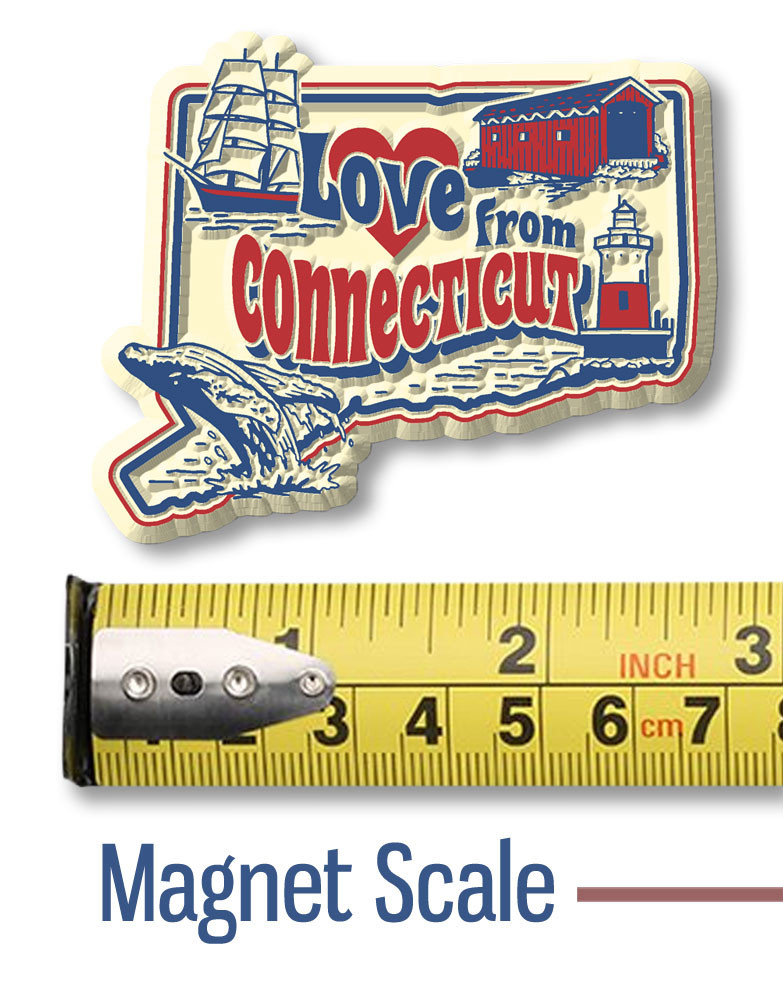 Love from Connecticut State Map Magnet - ClassicMagnets.com