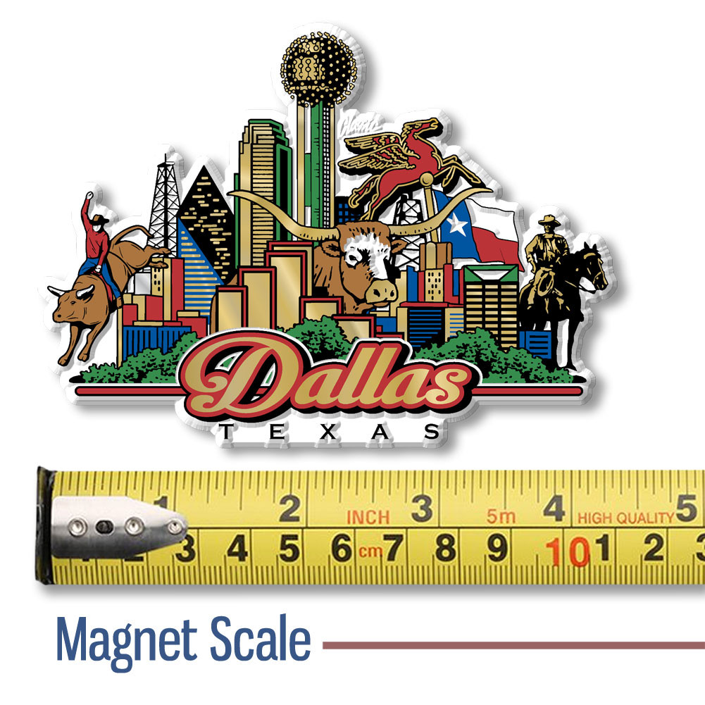 Dallas City Skyline Magnet - ClassicMagnets.com