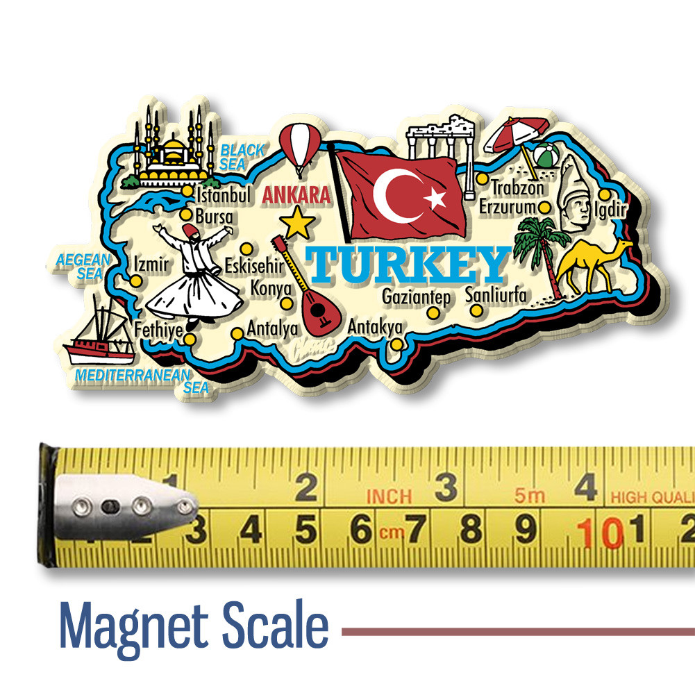 Turkey Jumbo Country Map Magnet by ClassicMagnets.com