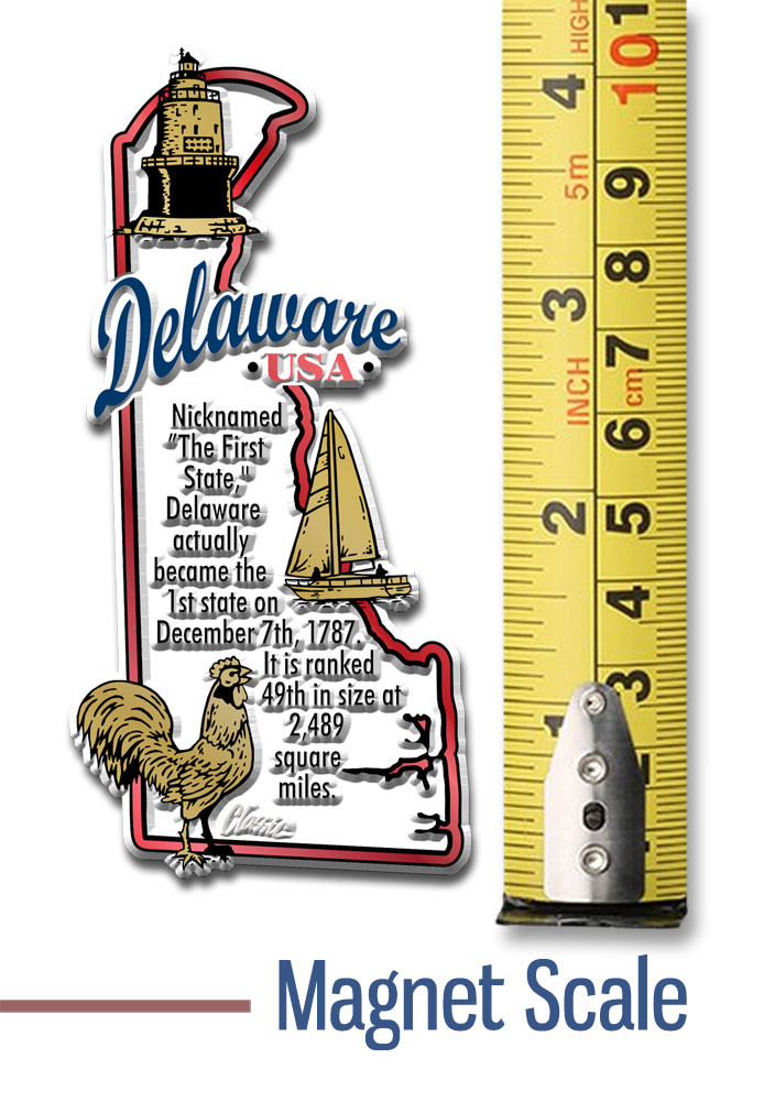 Delaware Information Map Magnet - ClassicMagnets.com