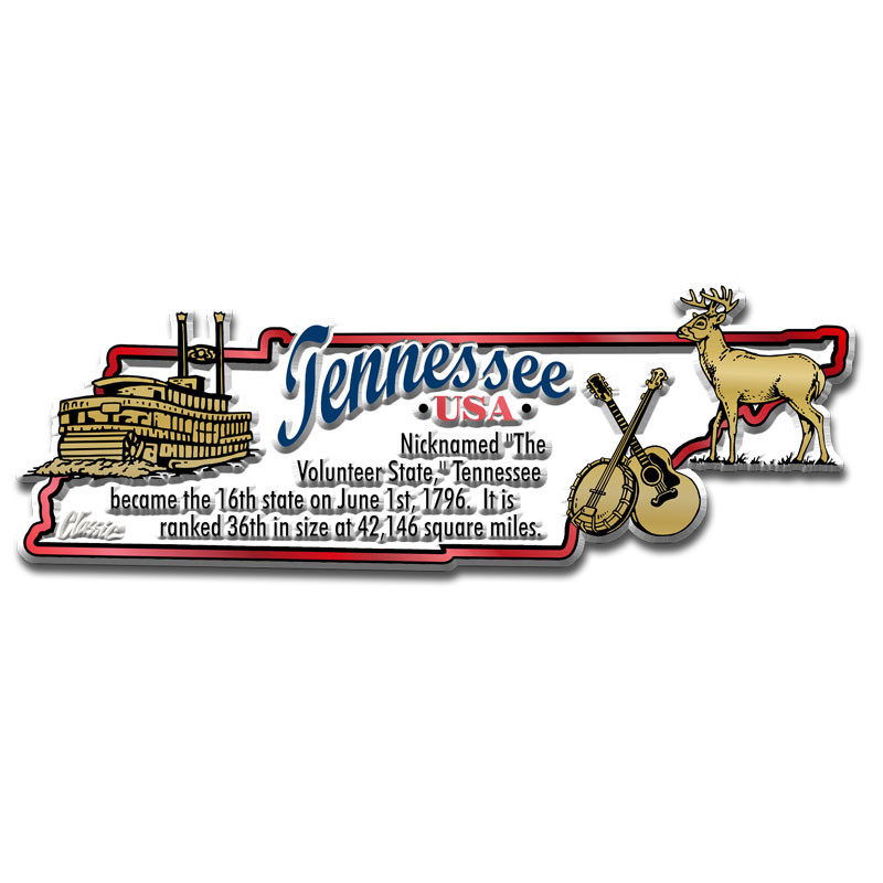 Tennessee Information Map Magnet - ClassicMagnets.com