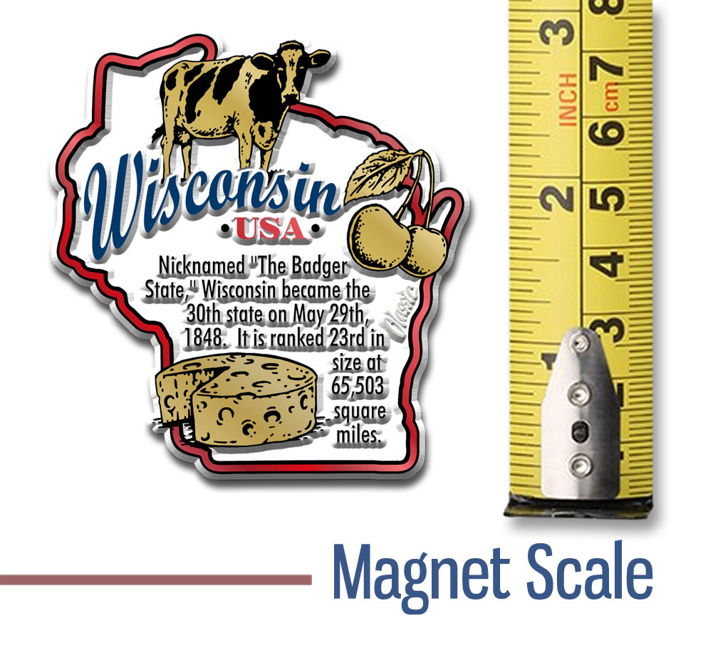 Wisconsin Information Map Magnet - ClassicMagnets.com