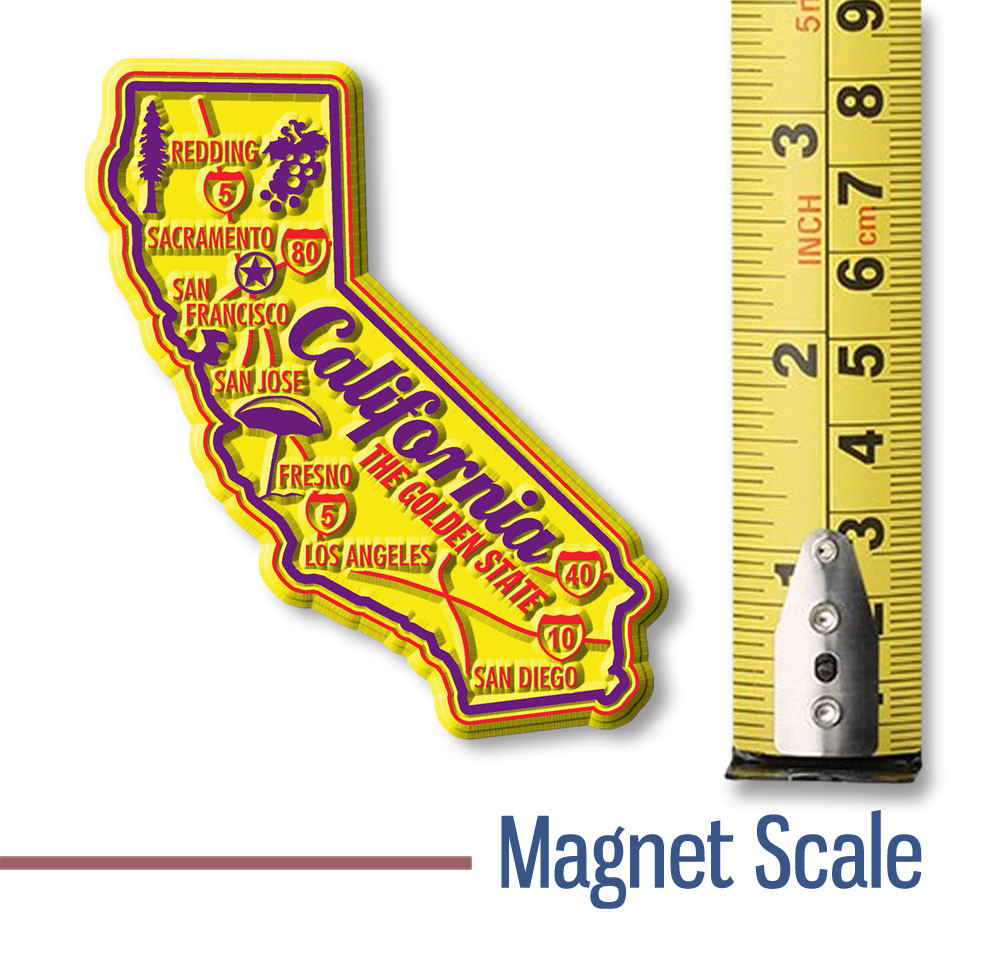 California State Premium Map Magnet - ClassicMagnets.com
