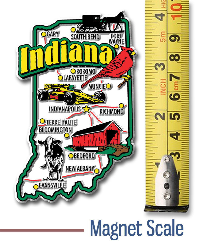 Indiana State Jumbo Magnet by ClassicMagnets.com