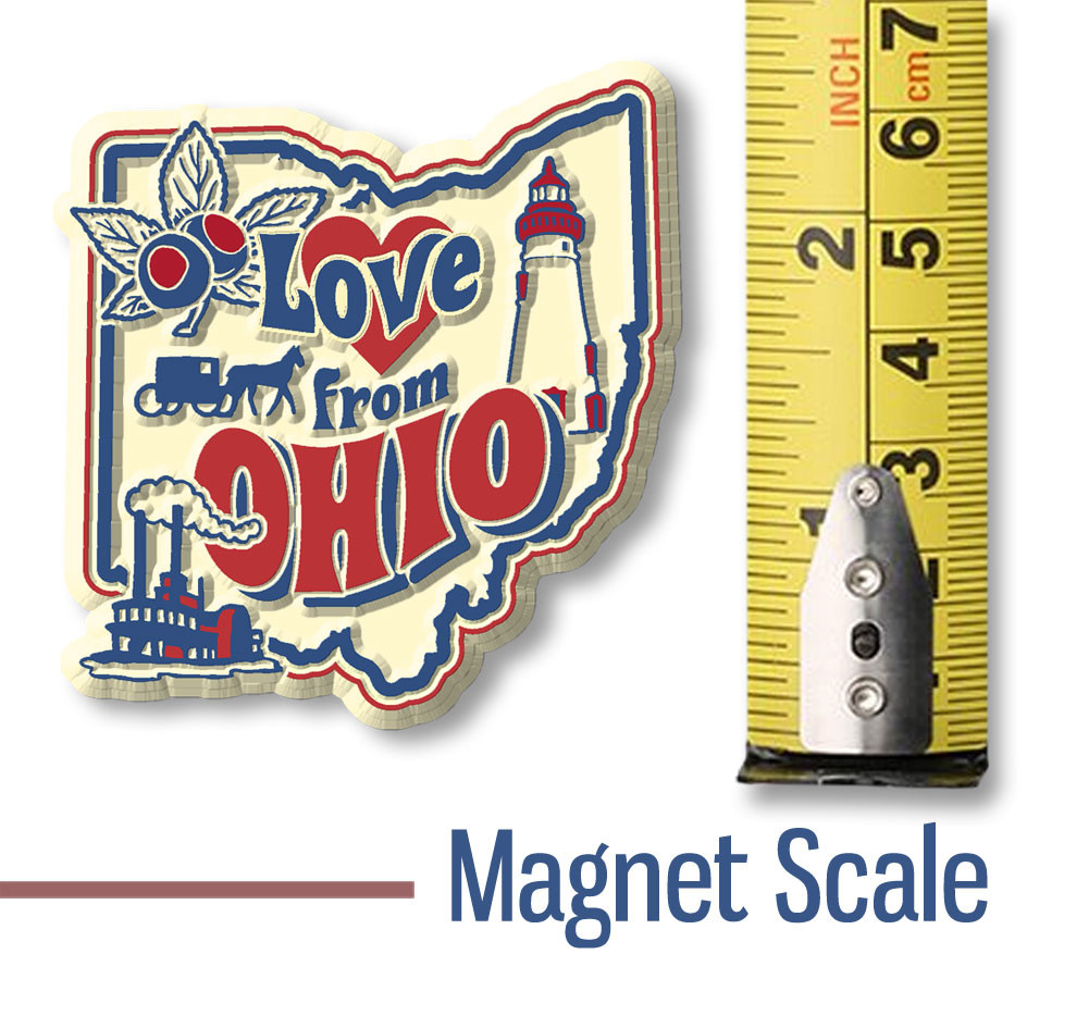 Love from Ohio State Map Magnet - ClassicMagnets.com