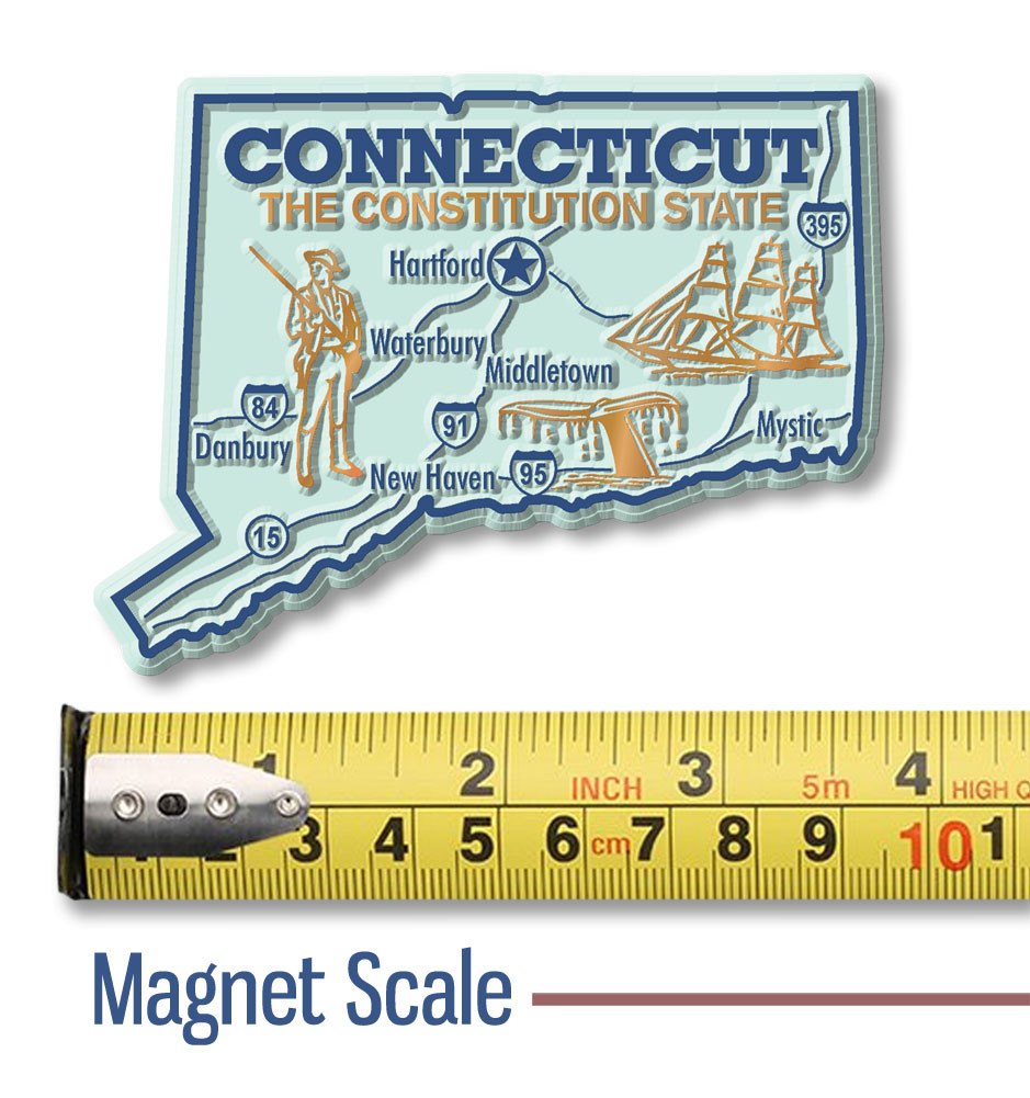 Connecticut Giant State Map Magnet - ClassicMagnets.com