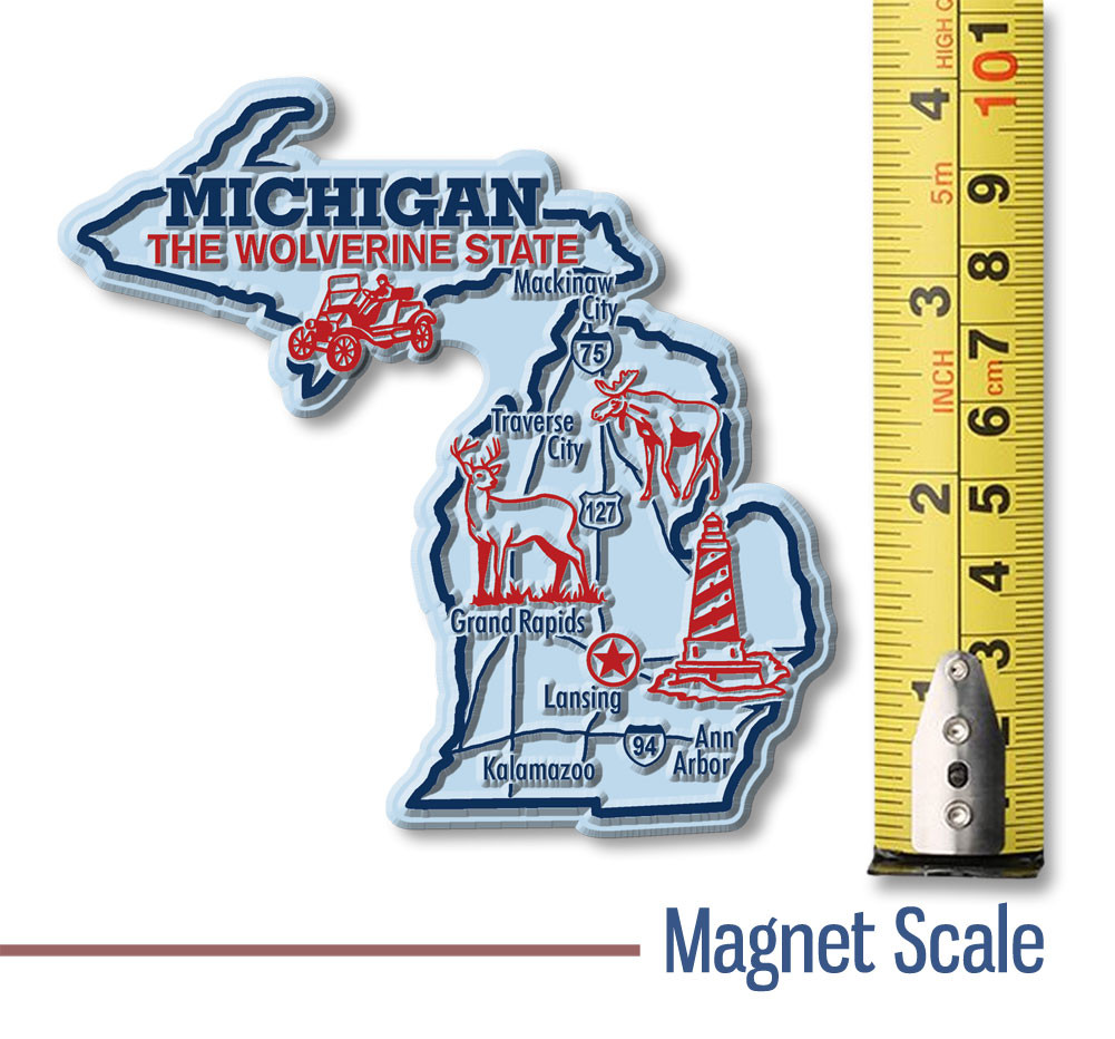 Michigan Giant State Map Magnet - ClassicMagnets.com