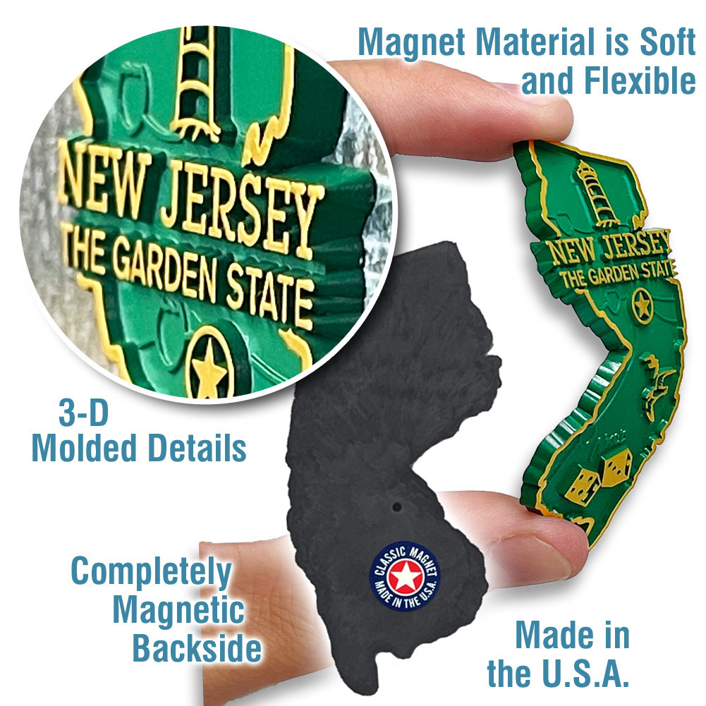 New Jersey Map Magnet - ClassicMagnets.com