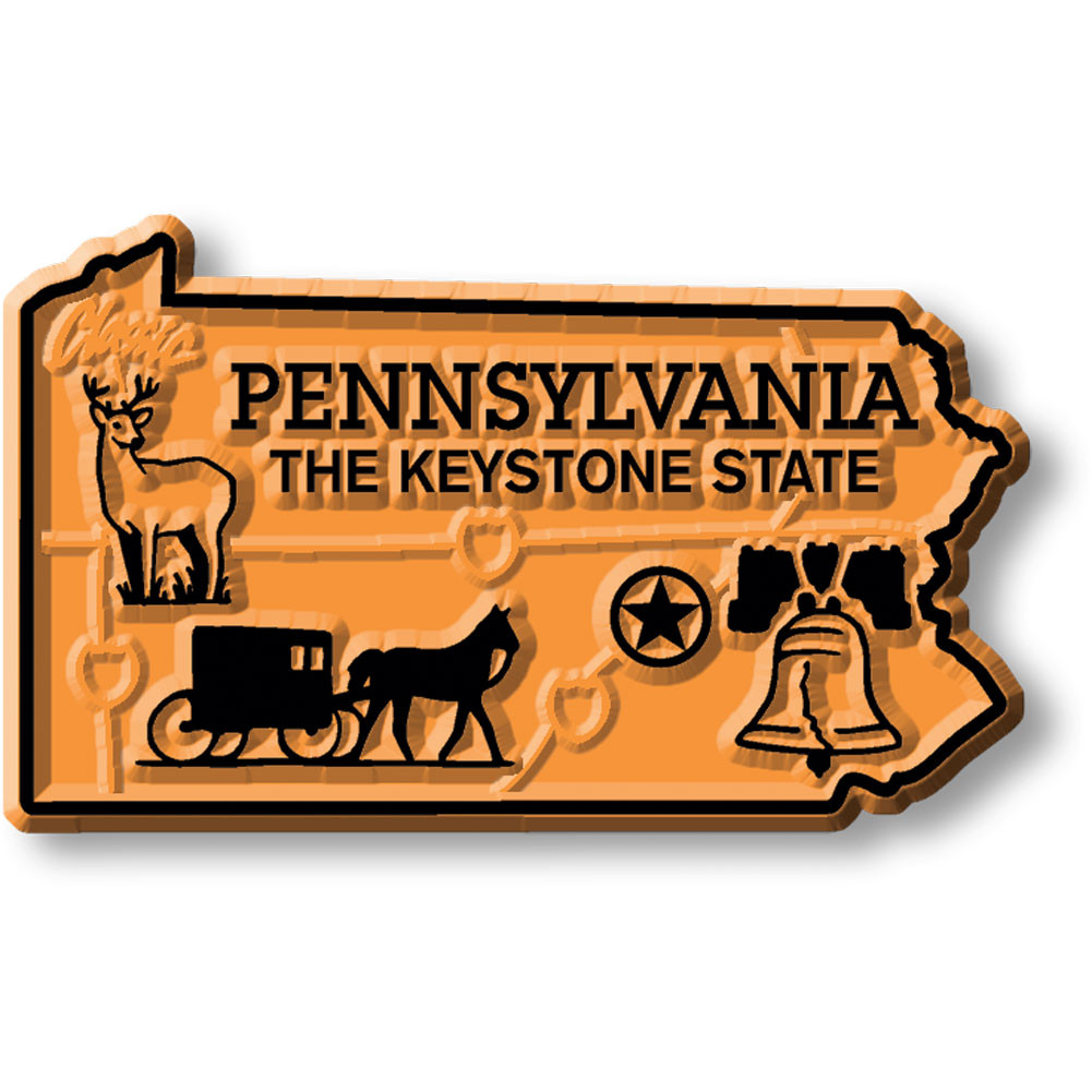 Pennsylvania Map Magnet - ClassicMagnets.com
