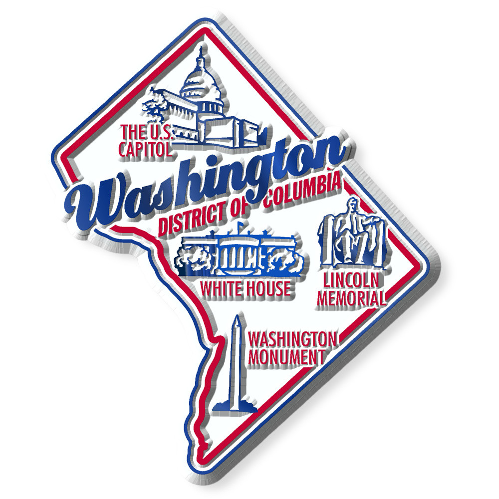 Washington D.C. Premium Map Magnet - ClassicMagnets.com