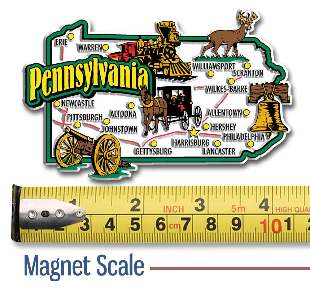Pennsylvania State Jumbo Magnet by ClassicMagnets.com