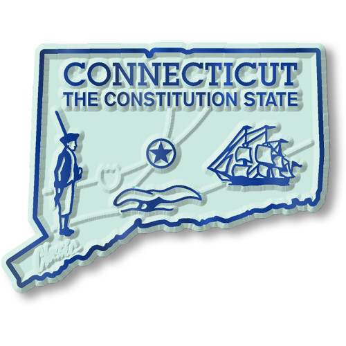 Connecticut Icons Connecticut Colorful State Map Magnet - Key West Magnet